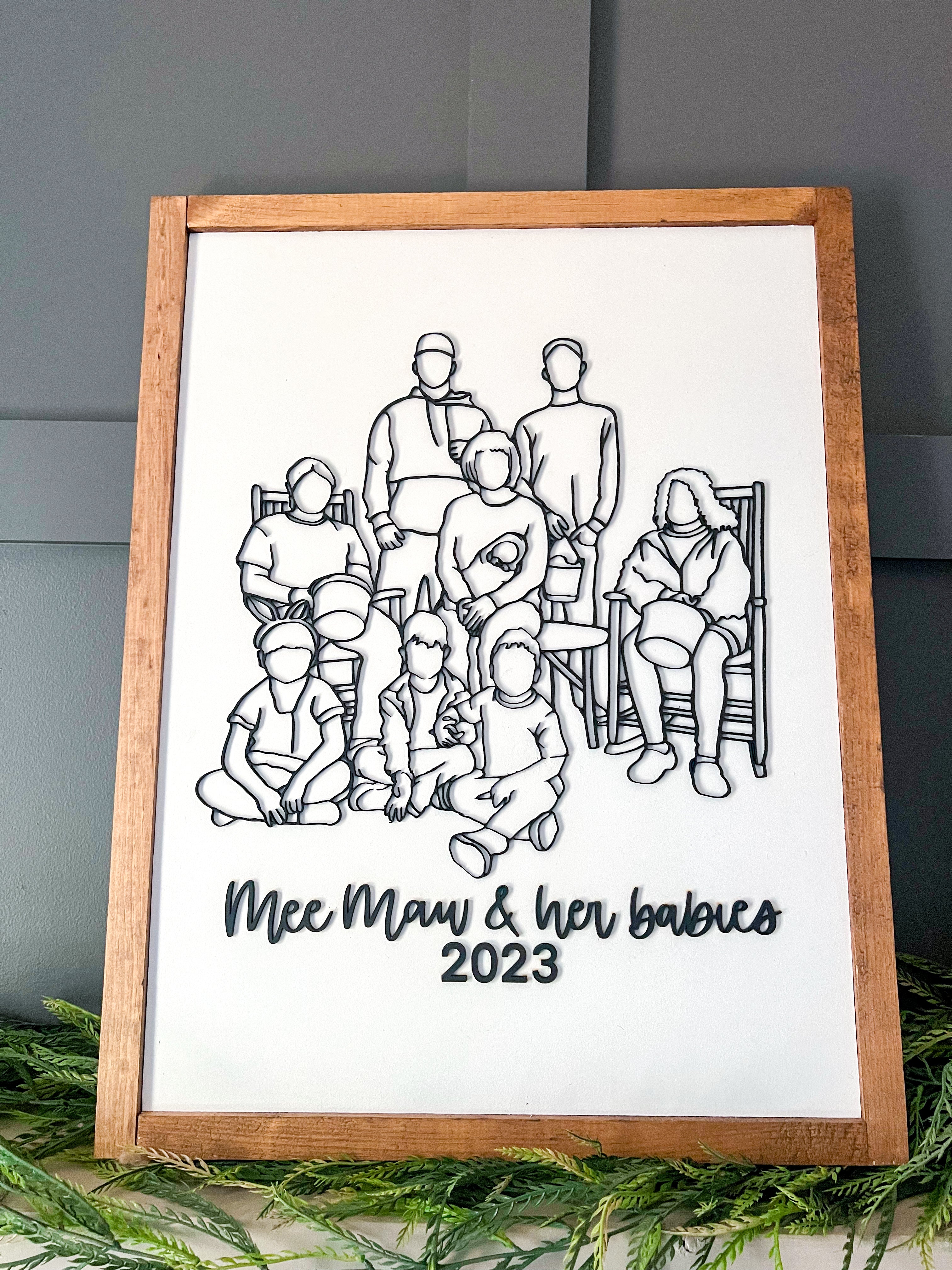 B+W line portrait sign | the ultimate sentimental gift – Lucky Kat Design